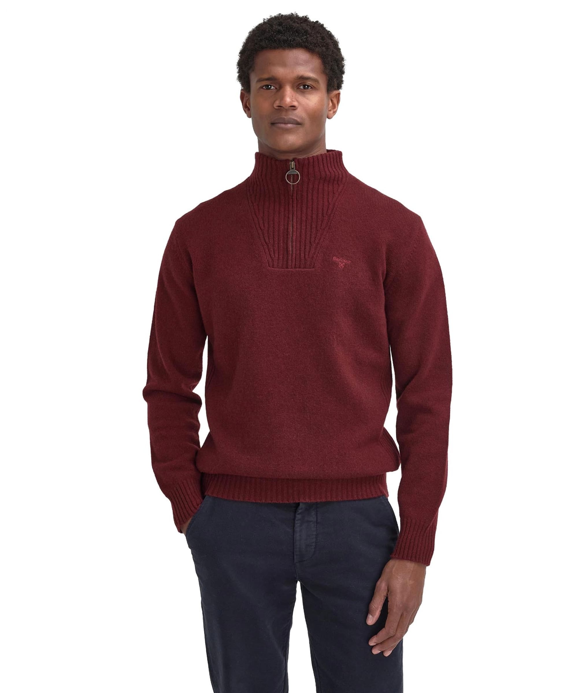 Men's Barbour Essential Wool Half Zip Sweater