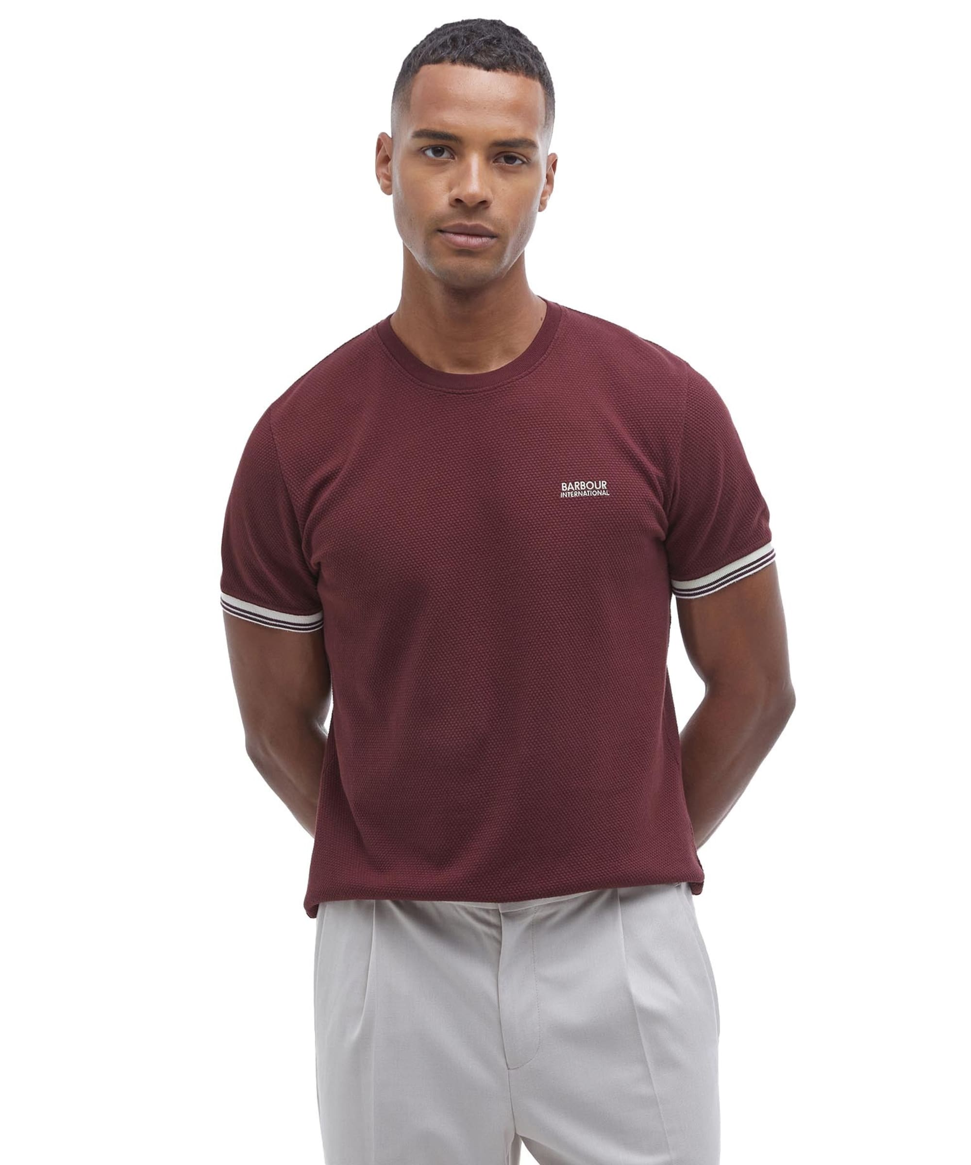Men's Barbour International Spencer Textured Tipped T-Shirt