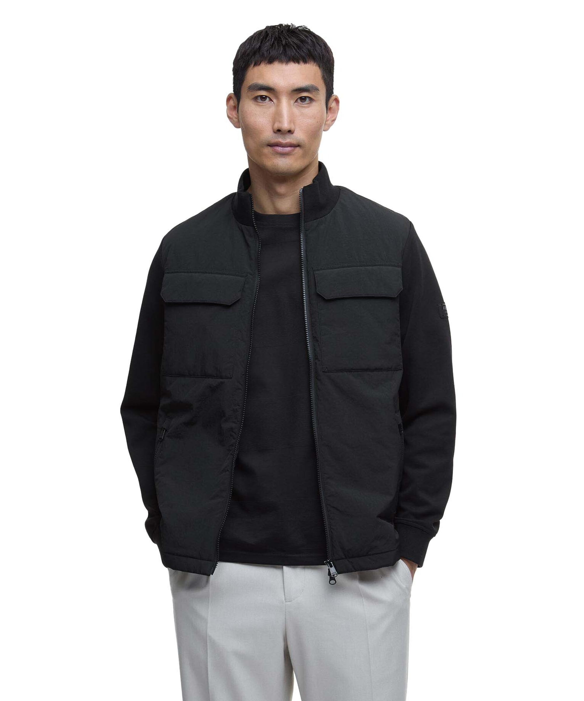 Men's Barbour International Ethan Funnel Neck Quilted Sweat