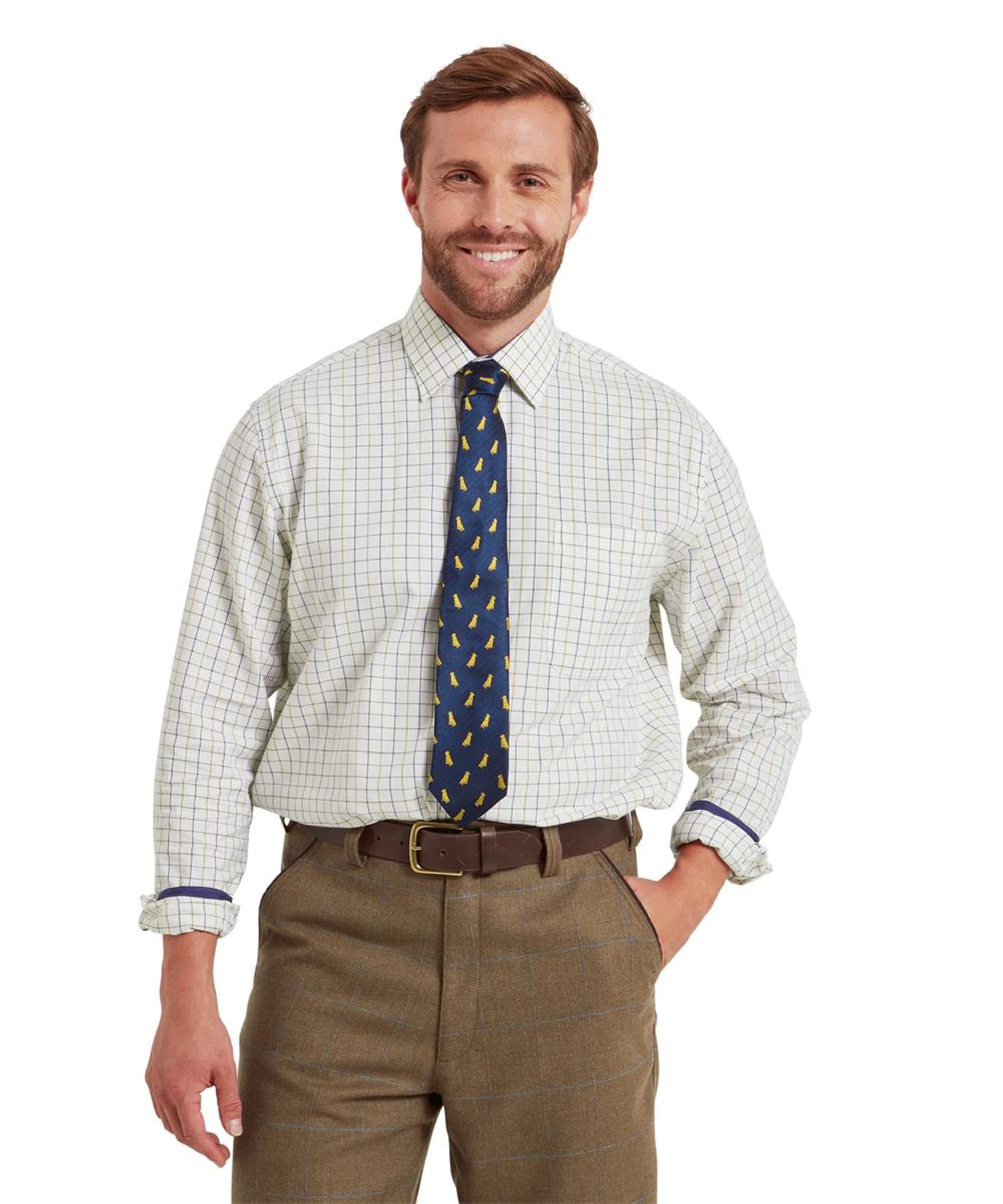 Men's Schoffel Burnham Tattersall Long Sleeve Shirt