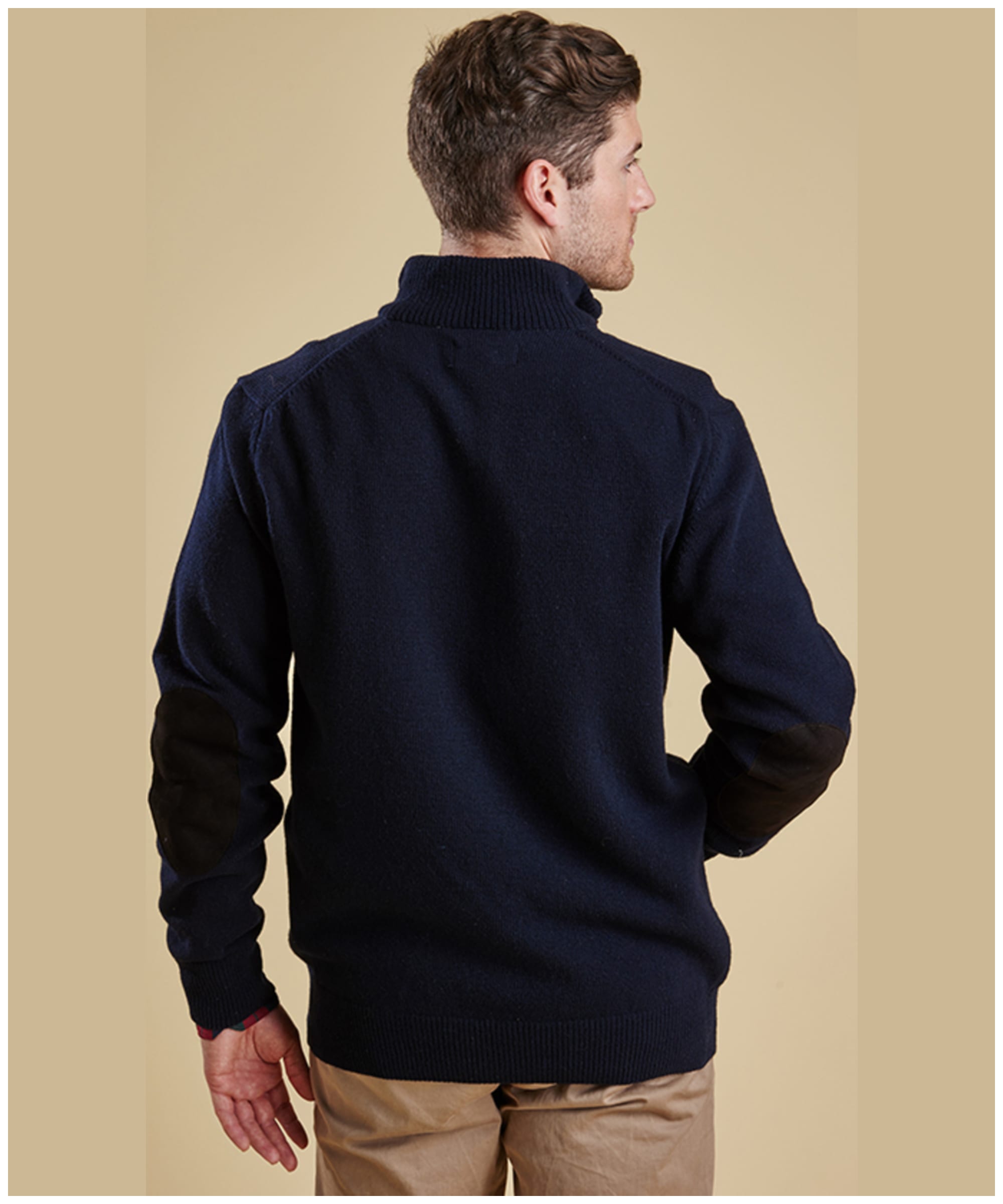 Men's Barbour Patch Half Button Lambswool Sweater