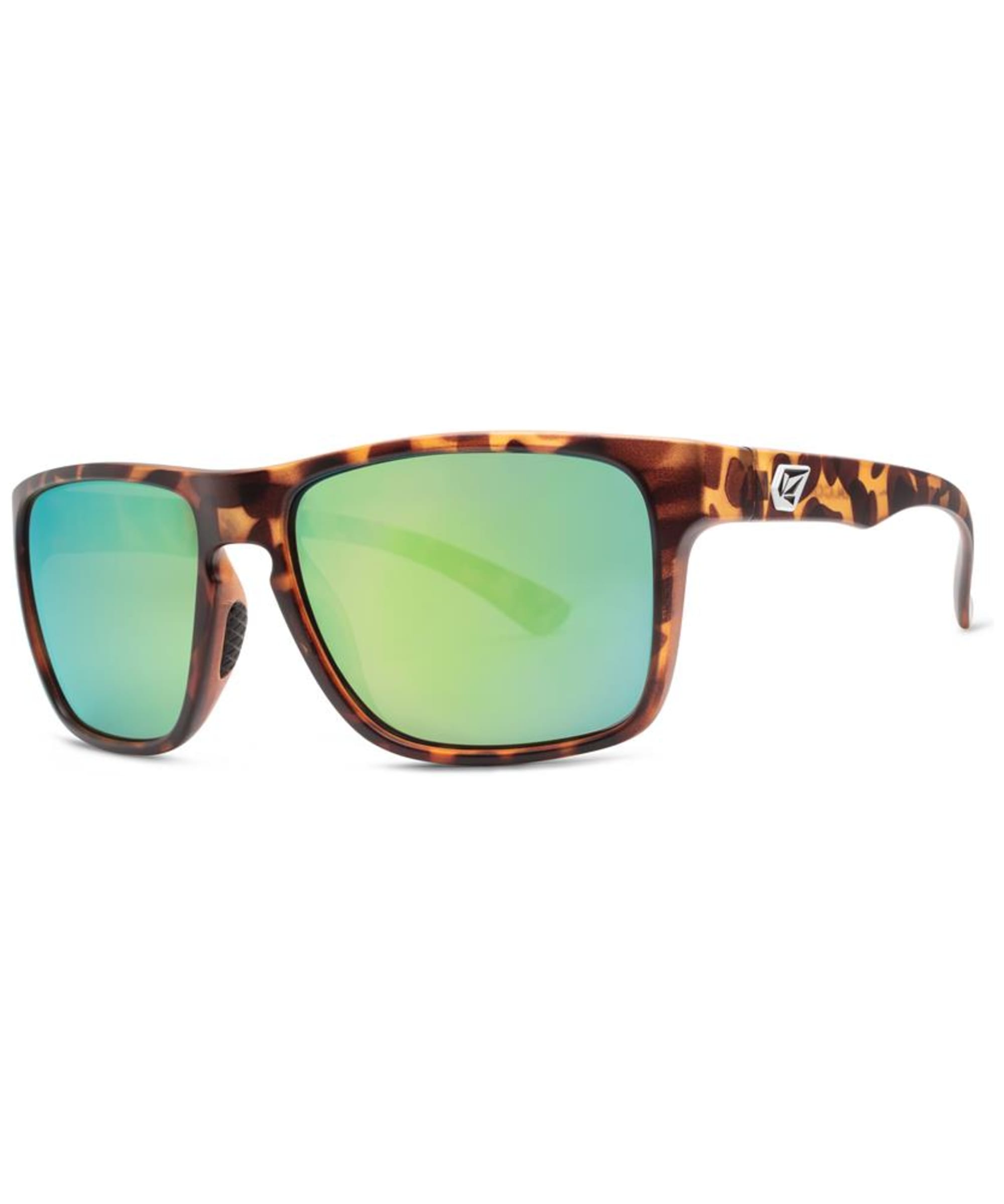 Men's Volcom Trick Sunglasses - Matte Tort - Green Polarized