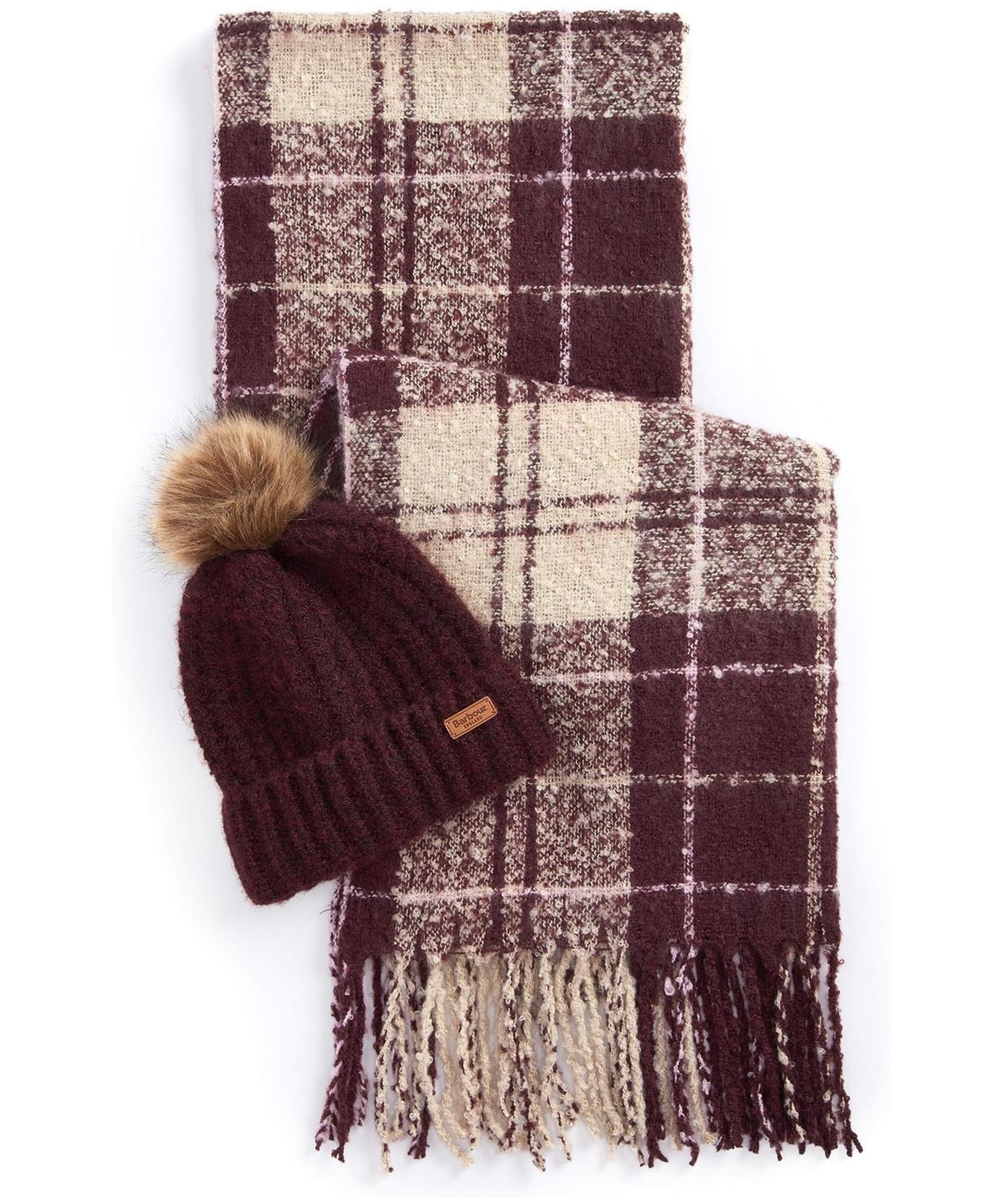 Barbour Saltburn Beanie & Tartan Scarf Set