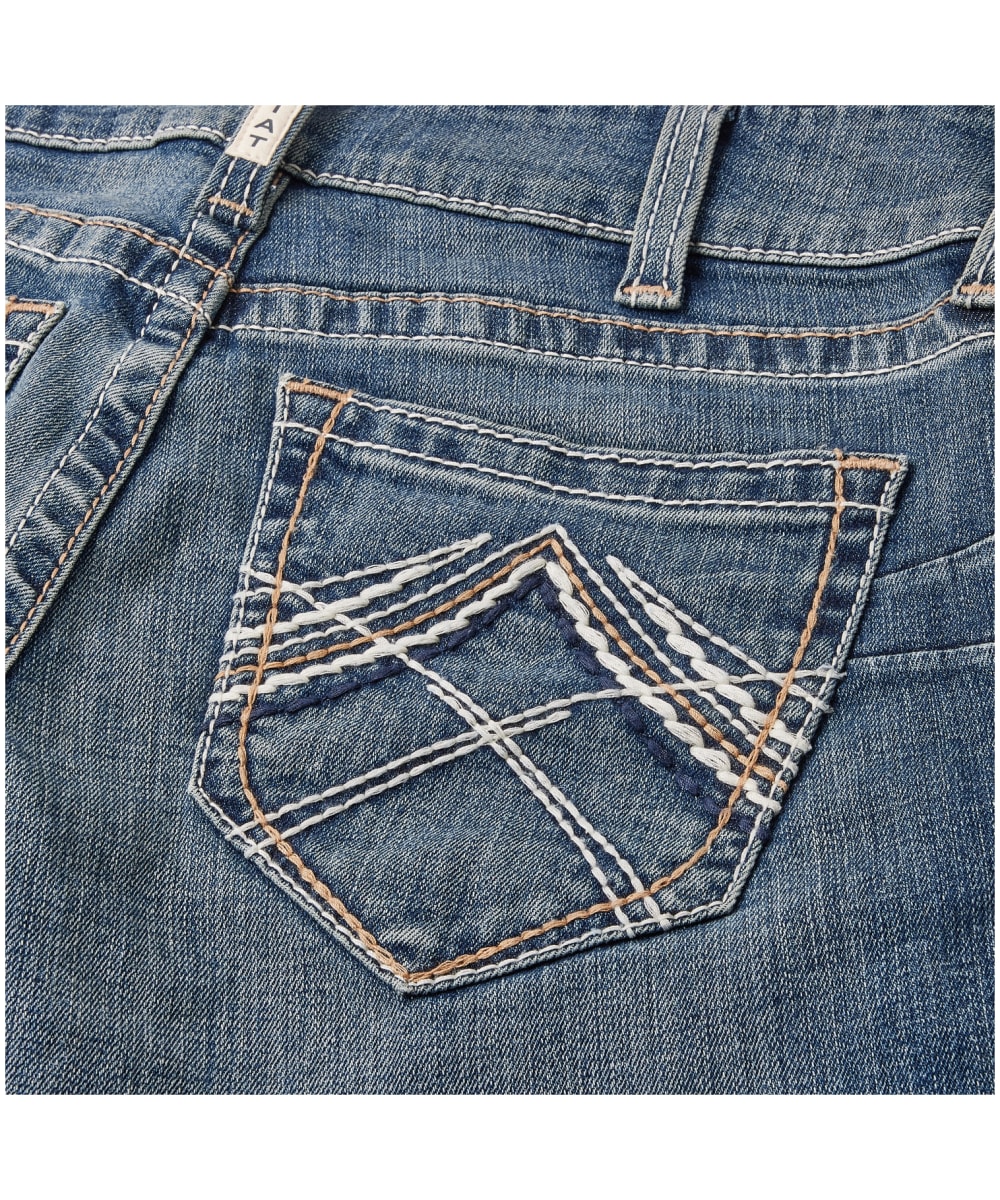 Women's Ariat R.E.A.L Mid Rise Stretch Whipstitch Boot Cut Jeans